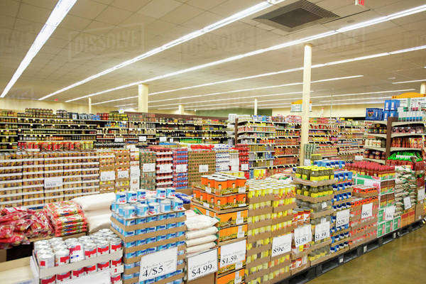 Dry goods section of grocery store - Royalty-free Stock Photo | Dissolve