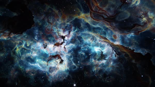 Flying through nebula in space, animation - Stock Video Footage - Dissolve