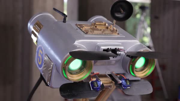 TRIESTE, ITALY - MAY, 21: Remake of the robot Number 5, a.k.a. Johnny ...