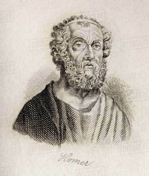 Homer,C.900 Bc?- C.850 Bc?. Ancient Greek Poet.Engraved By J.W.Cook ...