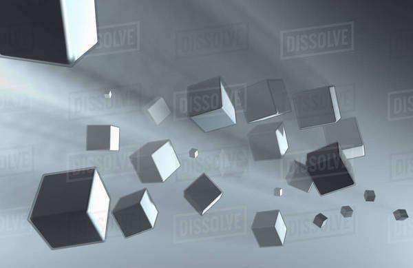 Floating cubes - Stock Photo - Dissolve
