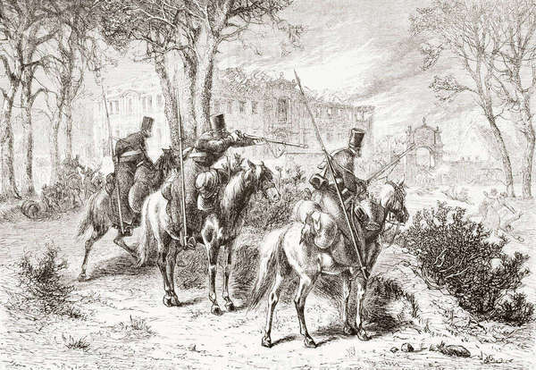 Russian Soldiers Attacking The Chateau Of Count Gebuchow During The January Uprising Of 1863 ...