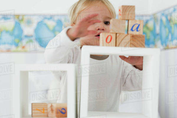 Baby stacking blocks - Royalty-free Stock Photo | Dissolve
