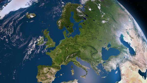 Earth view from space. Europe. - Stock Video Footage - Dissolve