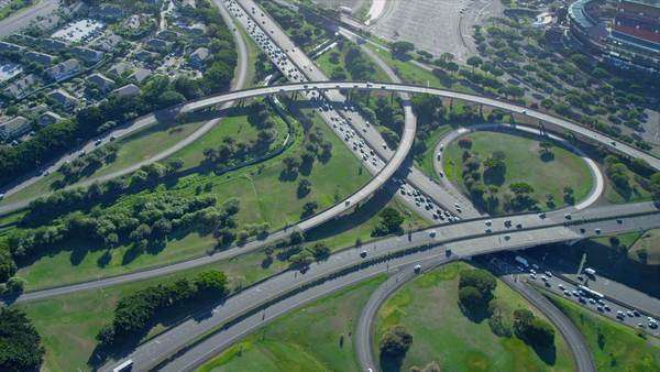 Aerial view Highway interchange Aloha Stadium, Honolulu, Oahu, Hawaii ...
