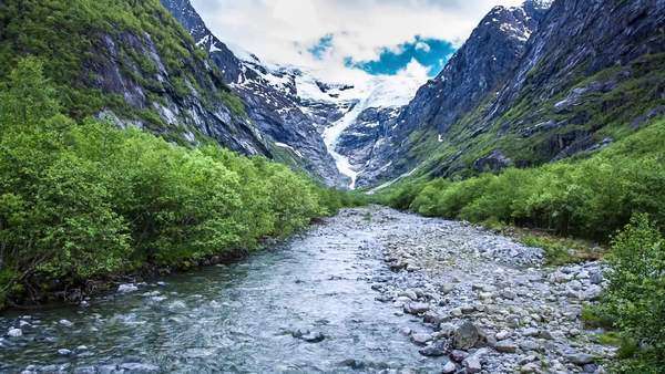 Beautiful Kjenndalsbreen glacier in Norwar - HD Royalty-free Stock ...