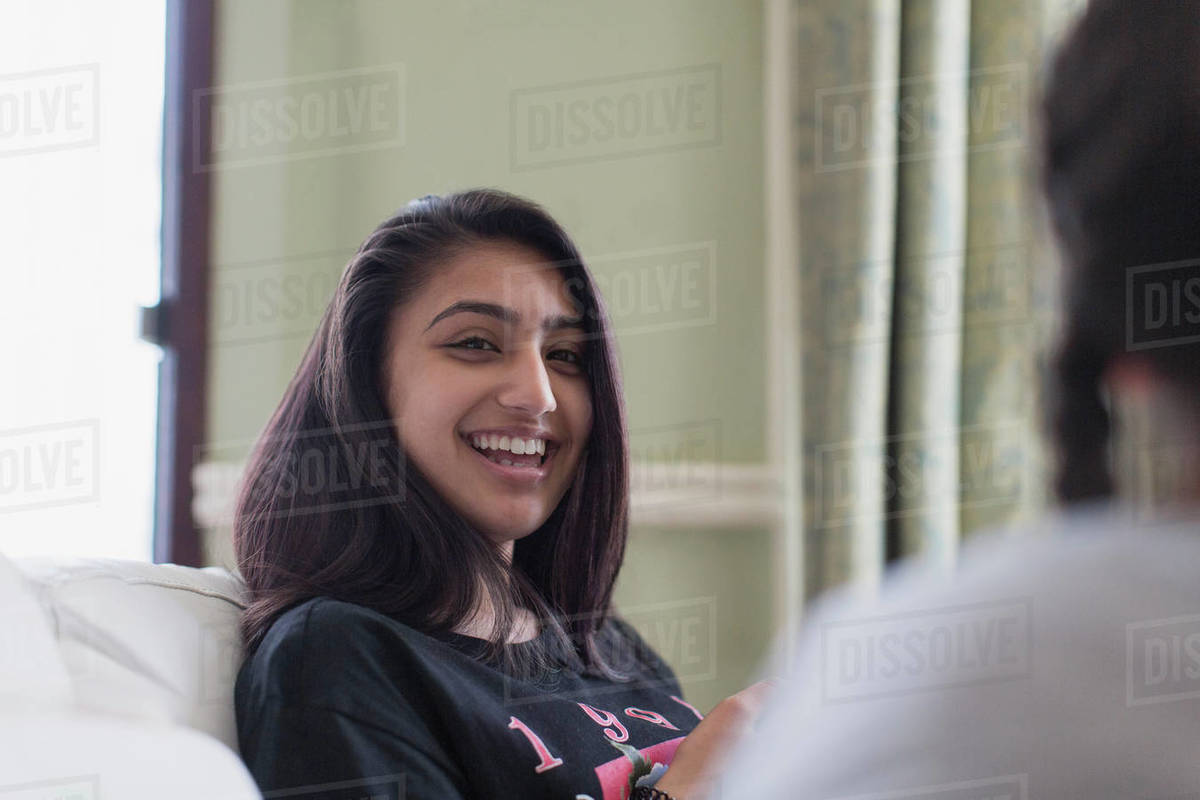 Portrait happy, confident tween girl - Royalty-free Stock Photo | Dissolve