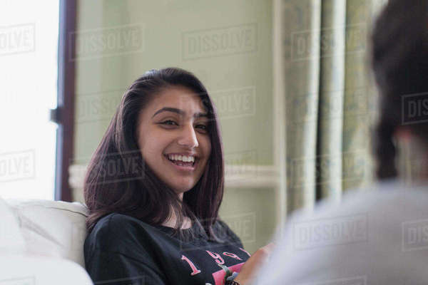 Portrait happy, confident tween girl - Royalty-free Stock Photo | Dissolve