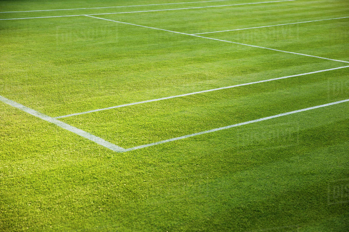 Vibrant green grass tennis court - Royalty-free Stock Photo | Dissolve