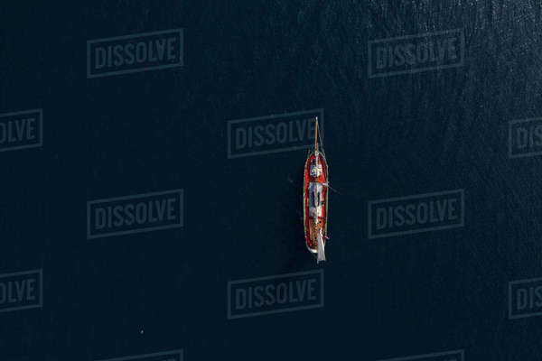 View from above ship sailing on Atlantic Ocean - Stock Photo - Dissolve