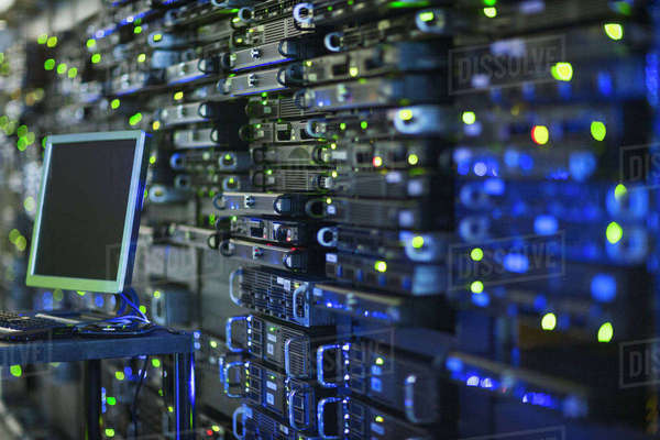 Computer and server room rack panel - Royalty-free Stock Photo | Dissolve