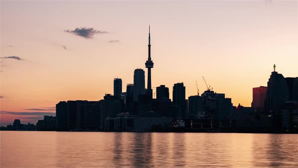 4K Timelapse Sequence of Toronto, Canada - Close up of the skyline from ...