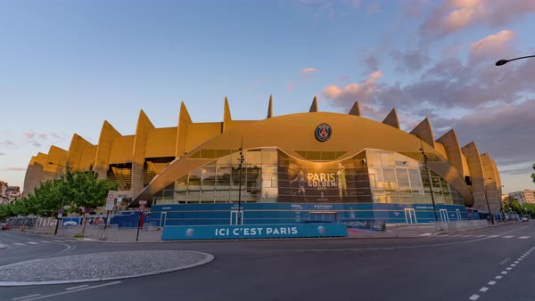 Paris, France - The PSG Parc des Princes football stadium from day to ...