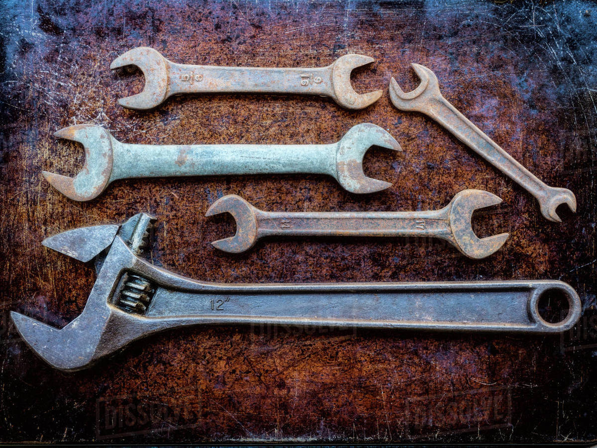 Variety of wrenches - Royalty-free Stock Photo | Dissolve