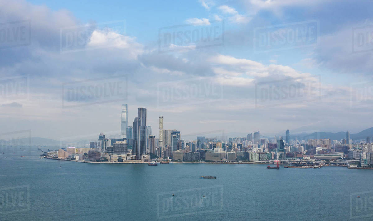 Skyline by sea in Hong Kong, China - Royalty-free Stock Photo | Dissolve