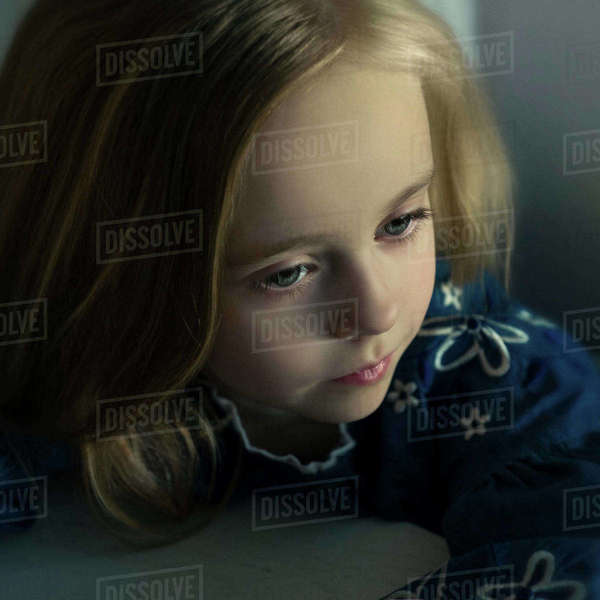 Portrait of girl in shadow - Royalty-free Stock Photo | Dissolve