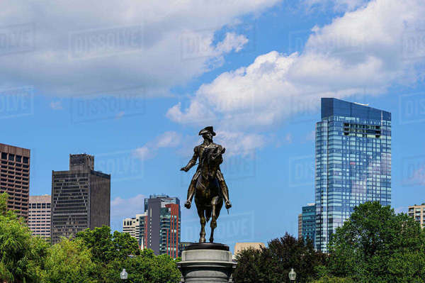 Statue of George Washington in Boston Public Garden, Boston, USA ...