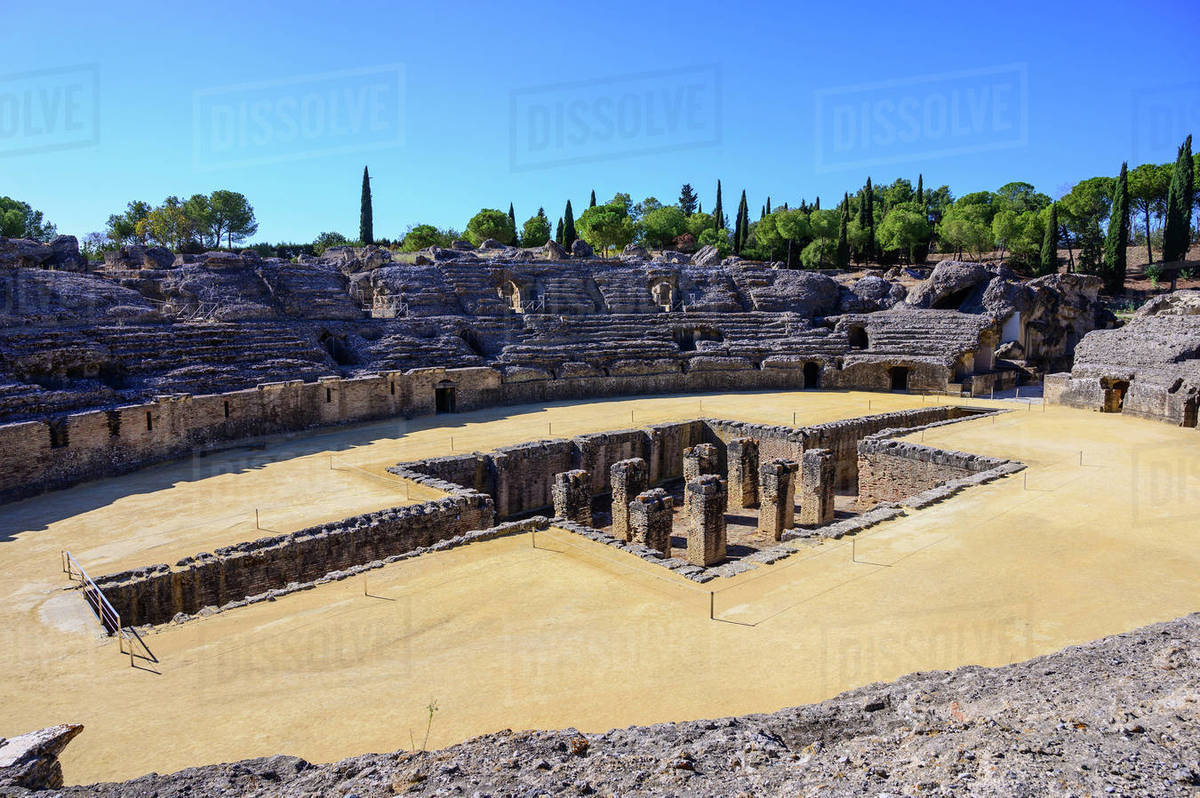 Roman ruins of Italica in Santiponce, Spain - Royalty-free Stock Photo ...