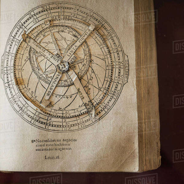 Volvelle from ancient manuscript, Library in monastery - Royalty-free ...