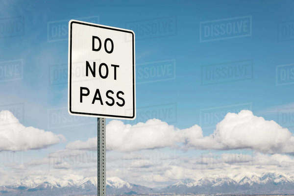 Do not pass road sign - Royalty-free Stock Photo | Dissolve