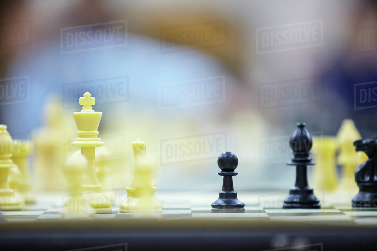 Close up of chess board with chess pawns - Royalty-free Stock Photo ...