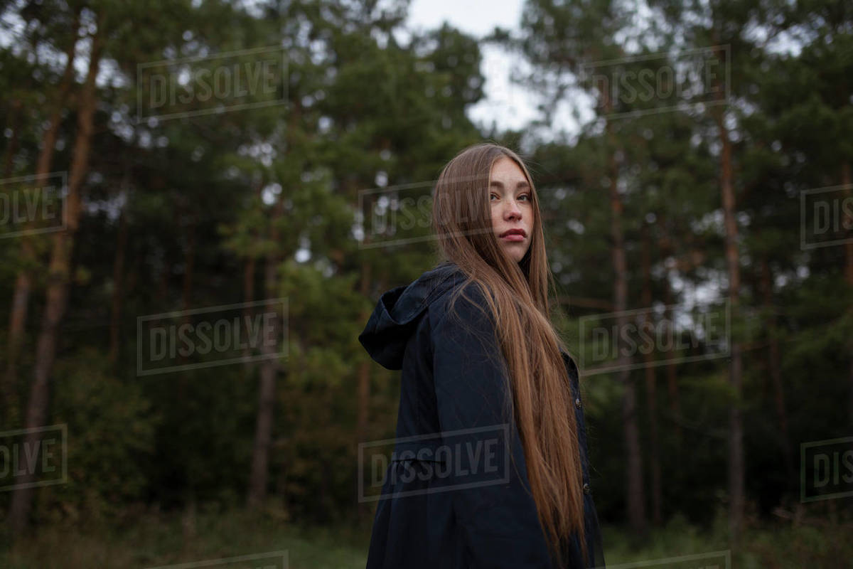 Russia, Omsk, Portrait of young woman in forest - Royalty-free Stock ...