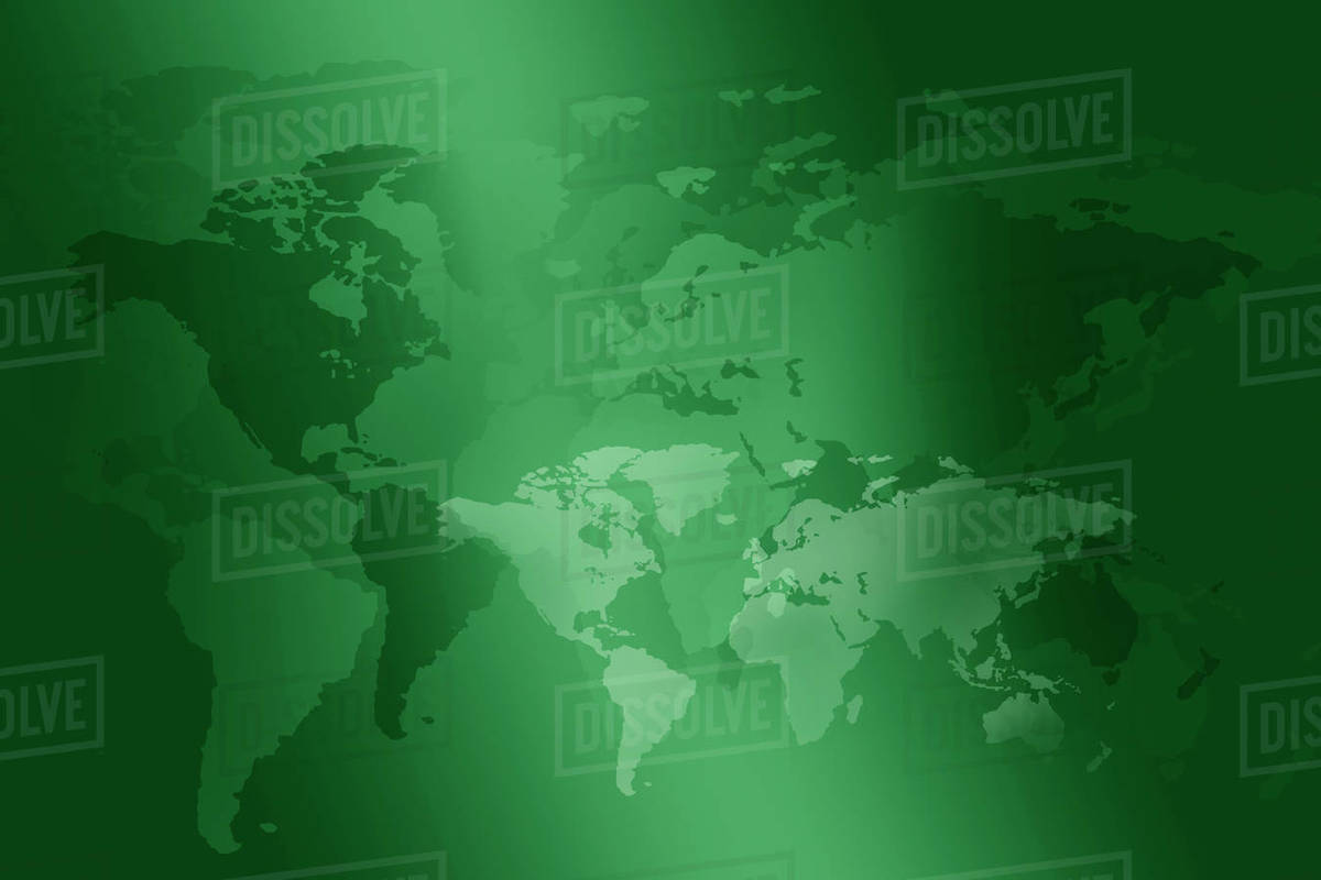 World map in green color on green - Stock Photo - Dissolve