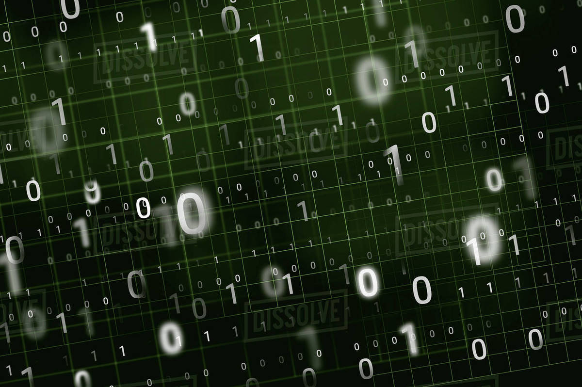 Binary code on green background - Stock Photo - Dissolve