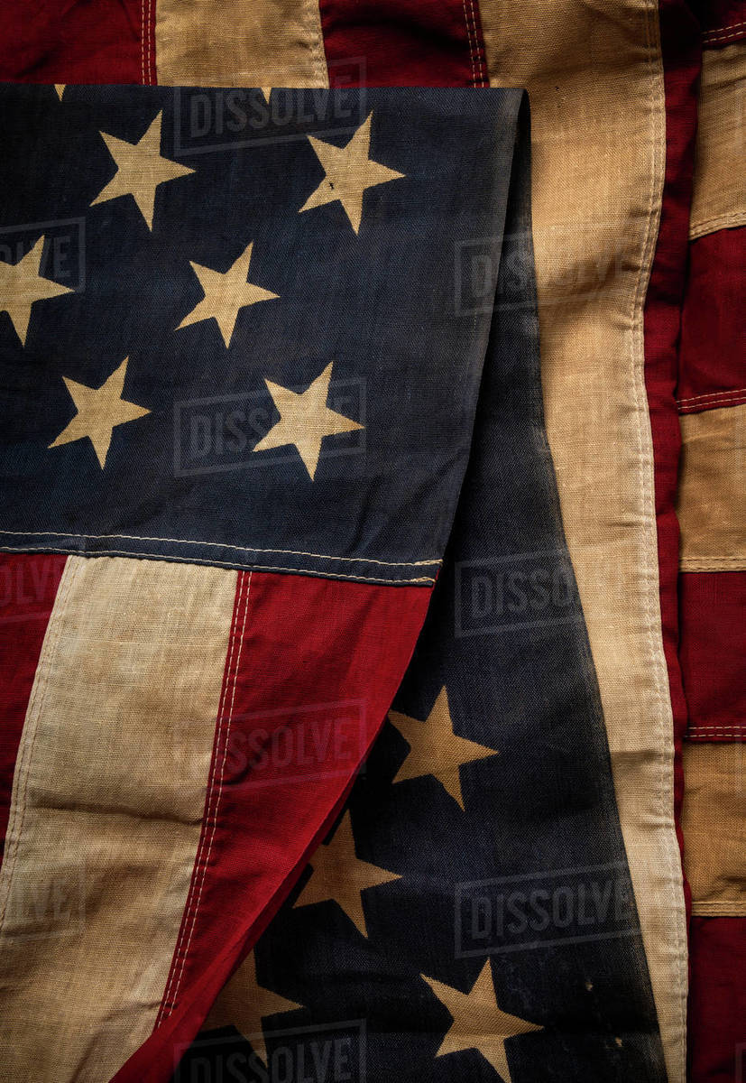 Old US flag - Stock Photo - Dissolve