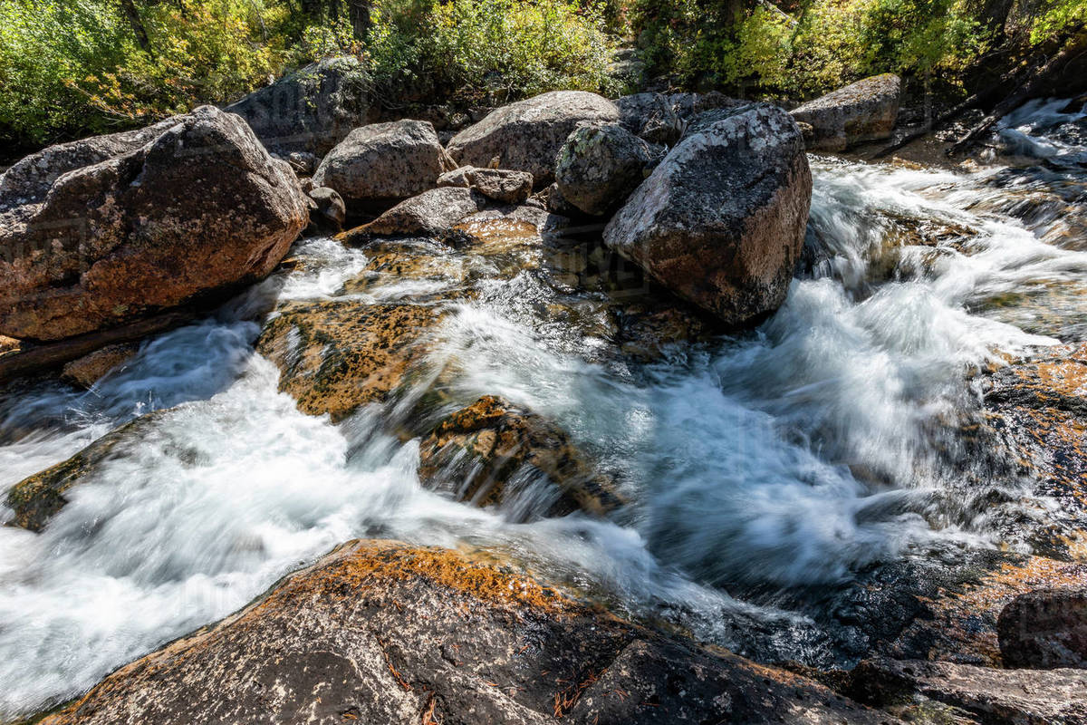 United States, Idaho, sun valley, Mountain stream with rocks - Royalty ...