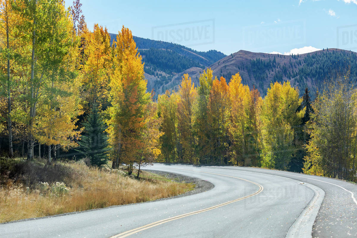 United States, Idaho, Sun Valley, Bald Mountain of snowy mountains ...