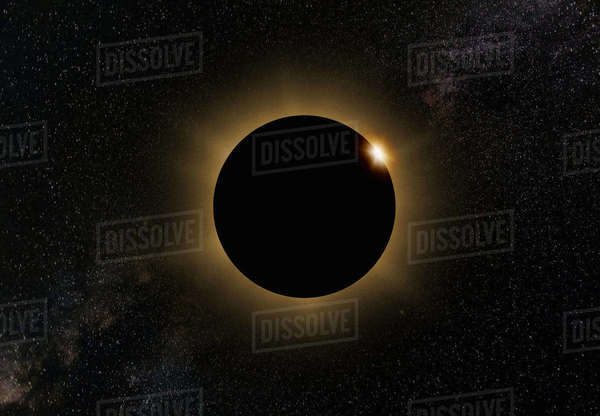 Moon eclipse on dark sky - Stock Photo - Dissolve