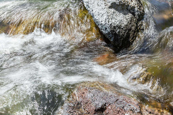 Strong current in rocky Big Wood River - Royalty-free Stock Photo ...