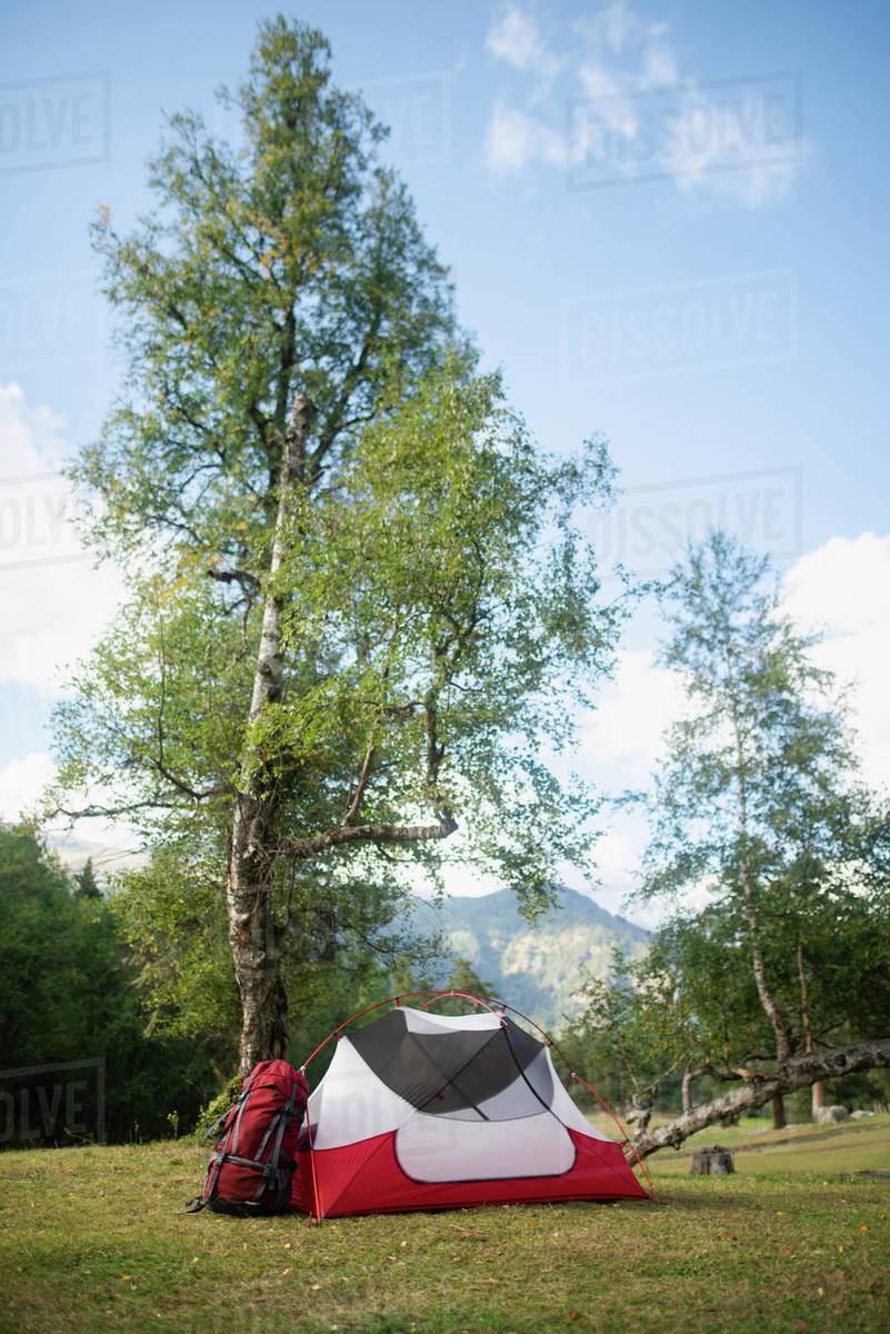 Russia , Karachay-Cherkessia, Arkhyz, Caucasus mountains, Tent with ...