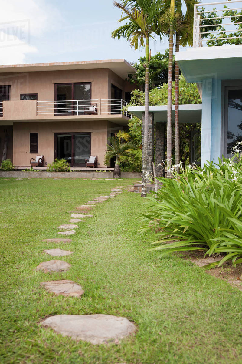 Cambodia, Stone path in hotel - Royalty-free Stock Photo | Dissolve
