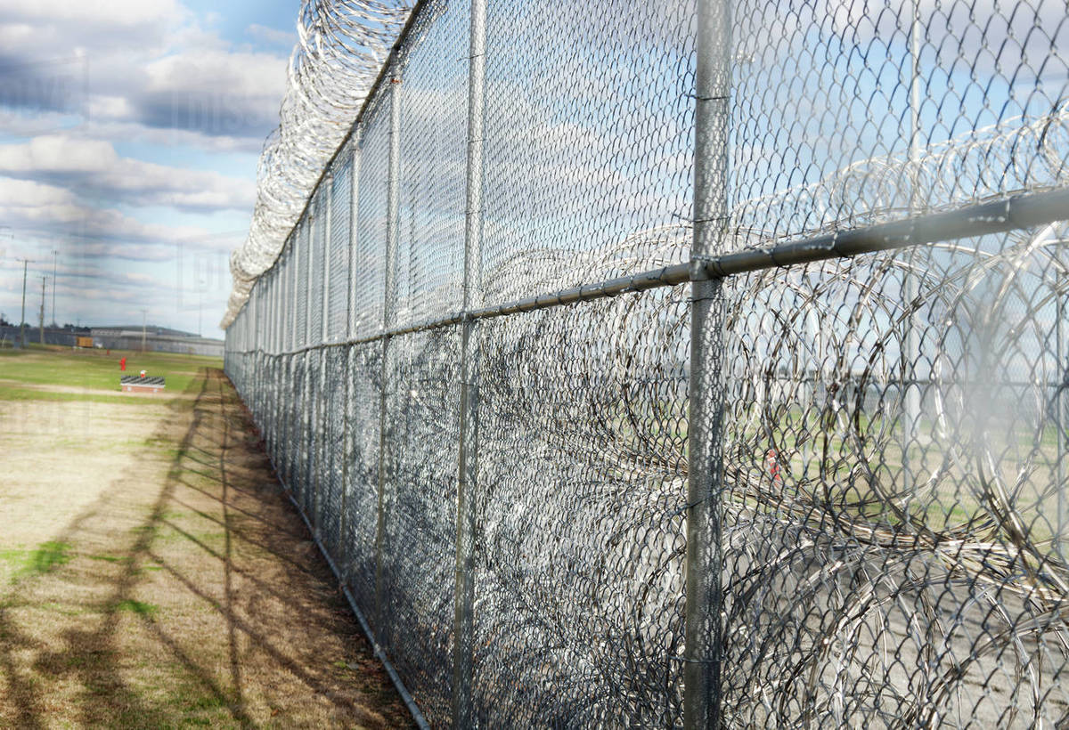 USA, Virginia, Security fence in prison - Royalty-free Stock Photo ...