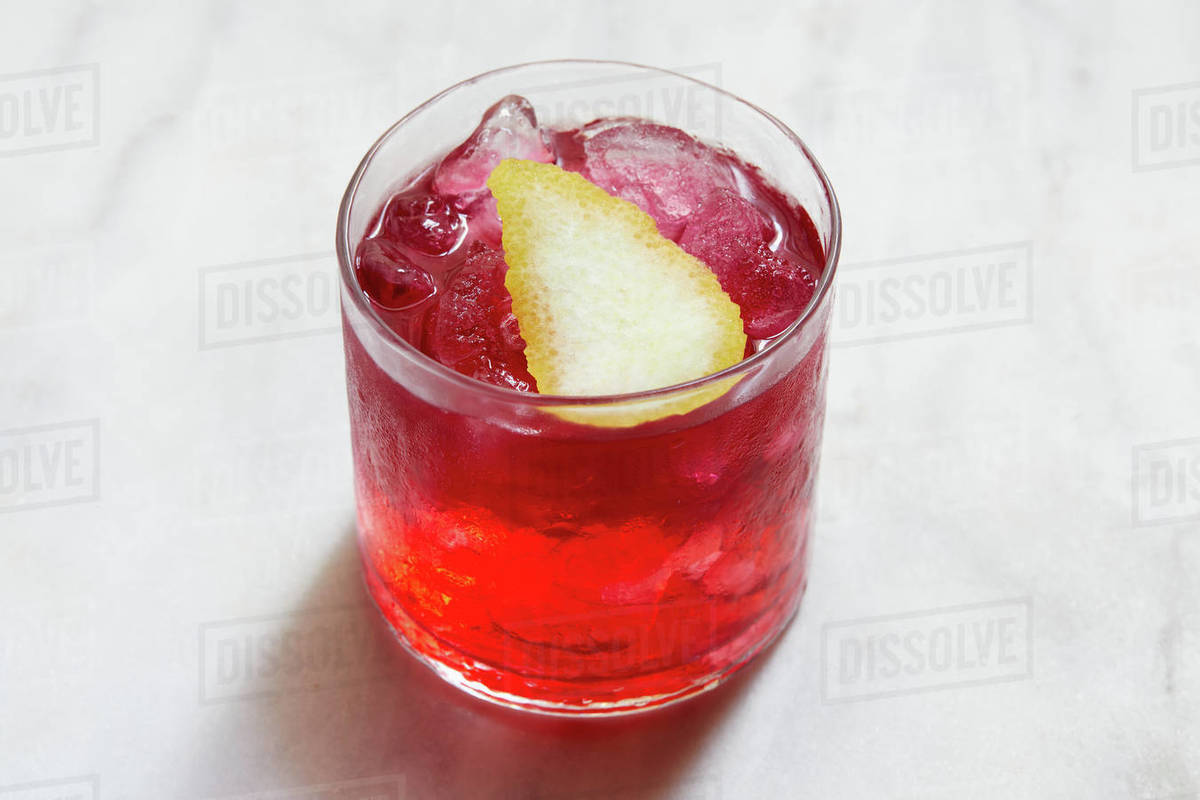 High angle view of glass of vodka cocktail - Royalty-free Stock Photo ...