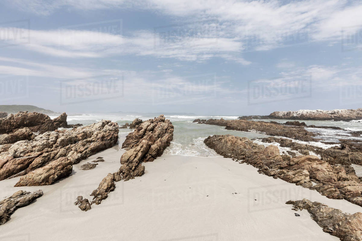 South Africa, Hermanus, Rock formations on Voelklip Beach - Royalty ...