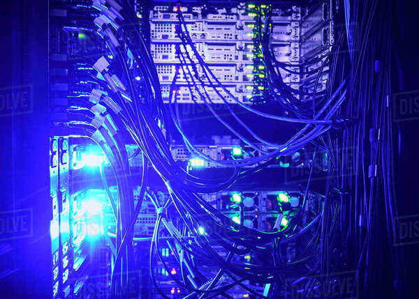 Tangled computer cables in server room - Royalty-free Stock Photo ...
