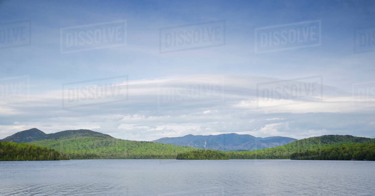 Panorama of Lake Placid - Stock Photo - Dissolve