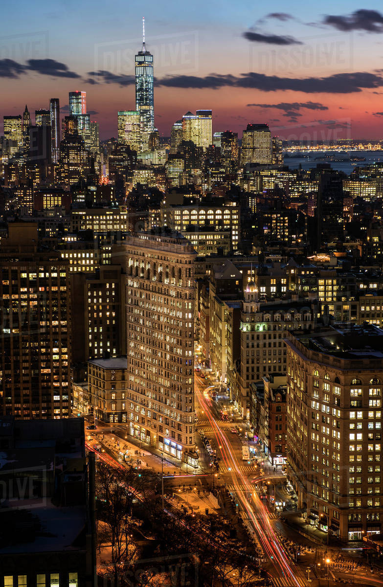 Downtown skyline at dusk - Royalty-free Stock Photo | Dissolve