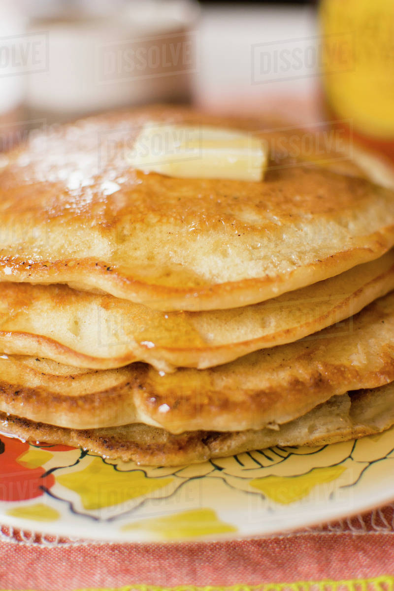 Close up of stack of pancakes - Royalty-free Stock Photo | Dissolve