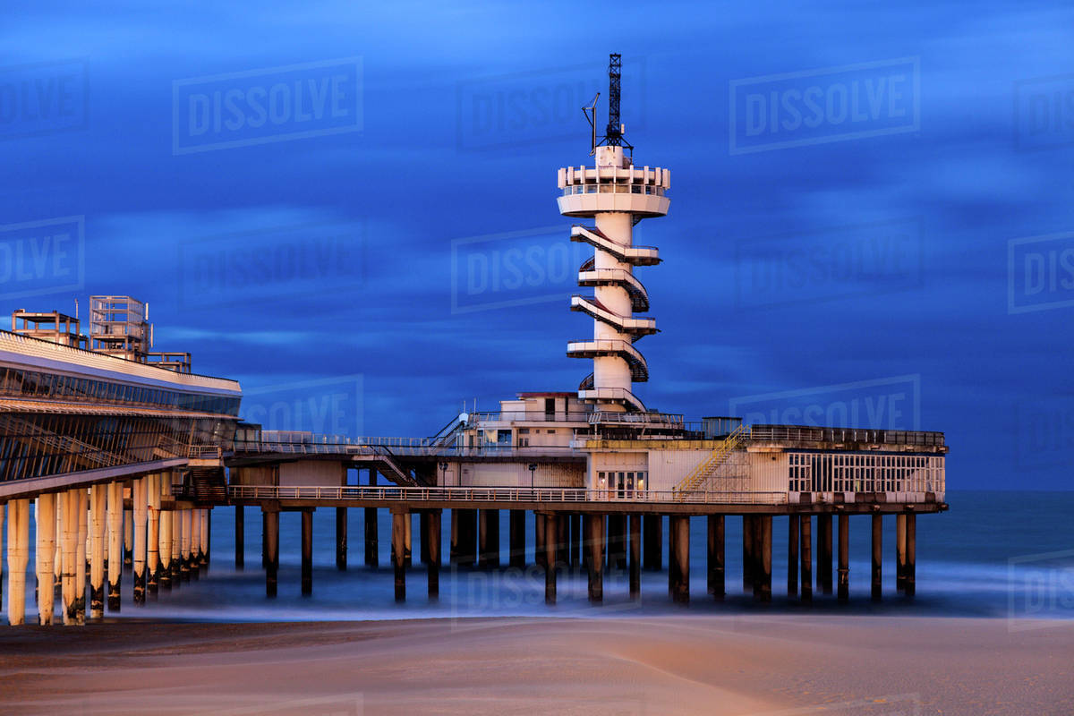 View of Scheveningen Pier at sunset - Royalty-free Stock Photo | Dissolve