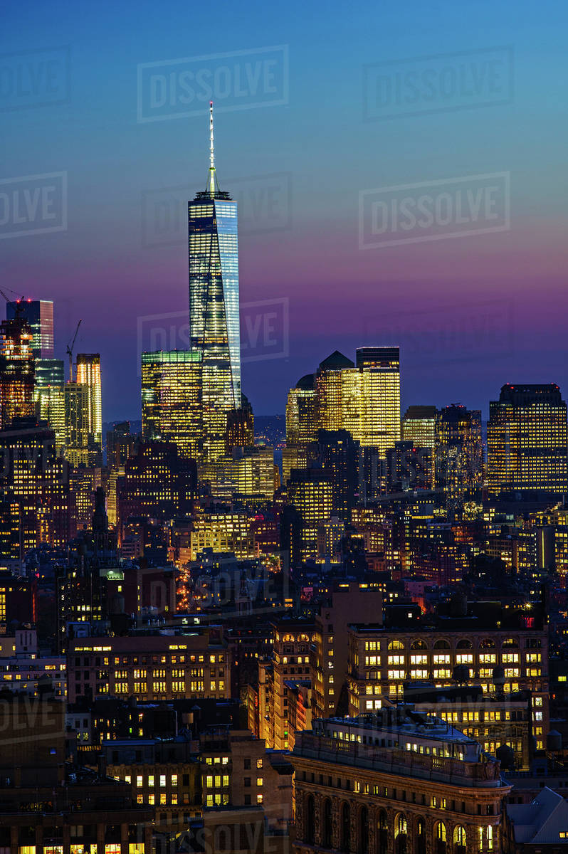 Cityscape at dusk - Royalty-free Stock Photo | Dissolve