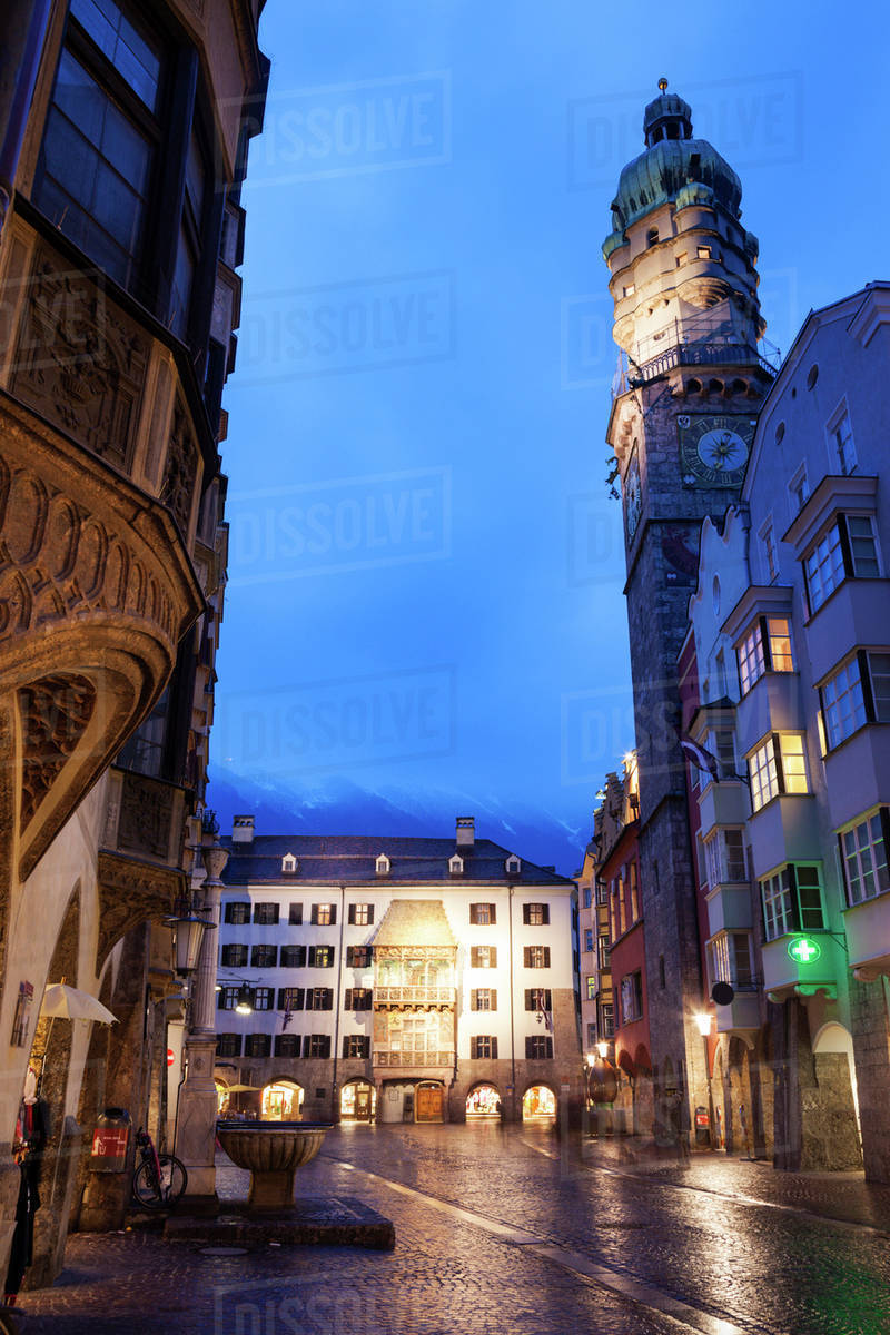 Old town at dusk - Royalty-free Stock Photo | Dissolve