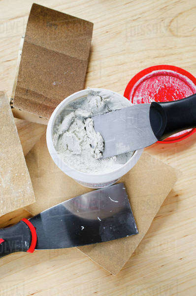 Spackle and plaster, studio shot - Royalty-free Stock Photo | Dissolve