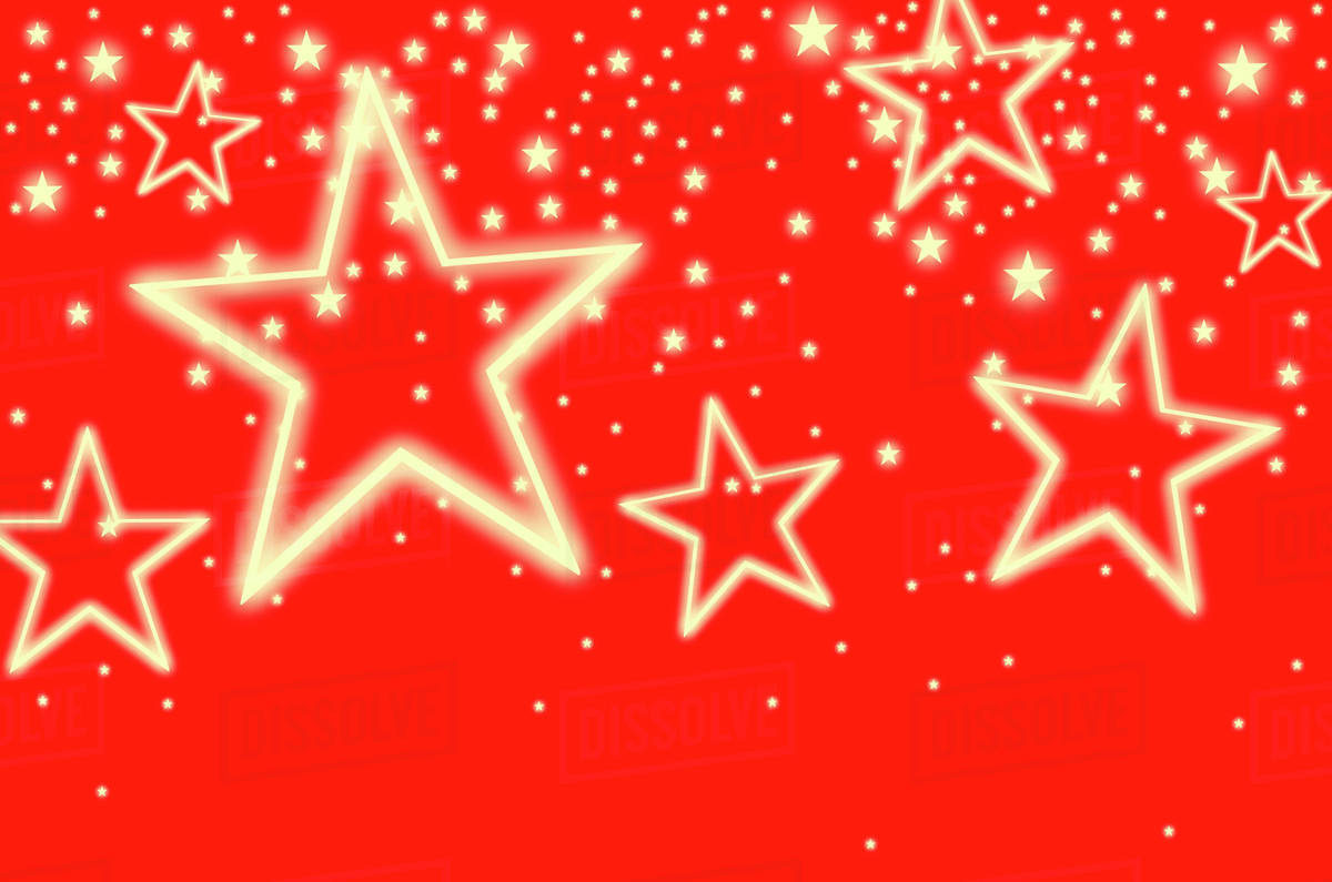 Stars on red background, studio shot - Royalty-free Stock Photo | Dissolve