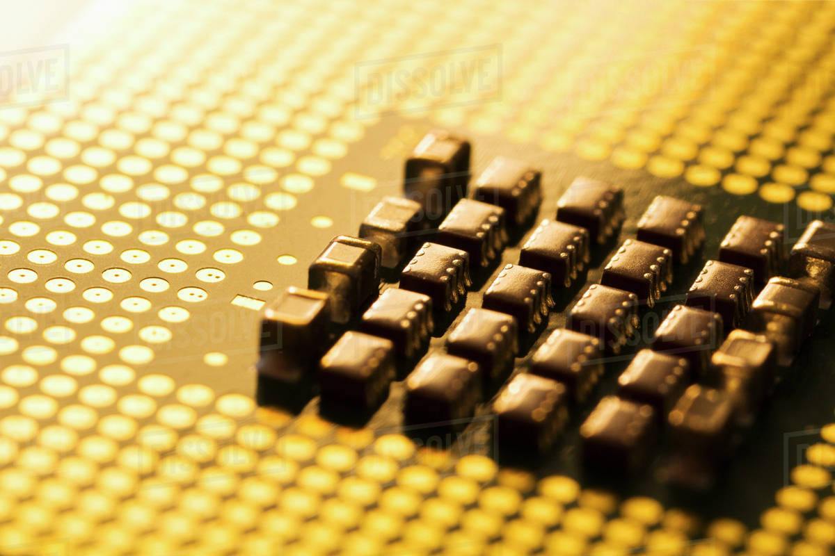 Studio shot of computer chip - Stock Photo - Dissolve