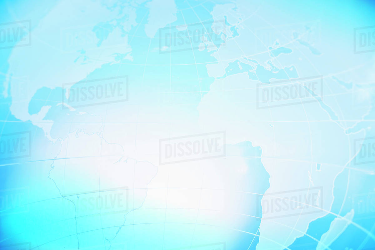 Blue world map, studio shot - Royalty-free Stock Photo | Dissolve