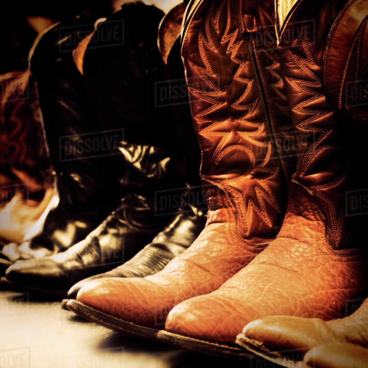 Row of cowboy boots - Royalty-free Stock Photo | Dissolve